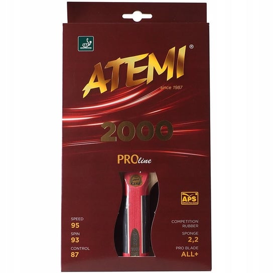 RAKIETKA DO TENISA STOŁOWEGO ATEMI PRO 2000 CONCAVE + 6 PIŁECZEK ...