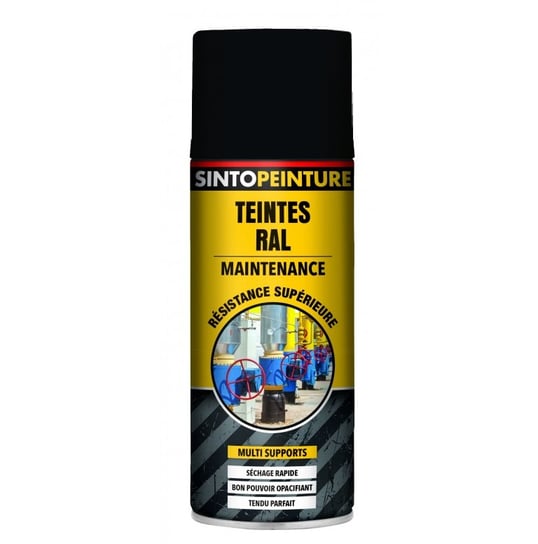 RAL 9005 CZARNY MAT Lakier Akrylowy w Sprayu 400ml Sinto Peinture BLACK ...
