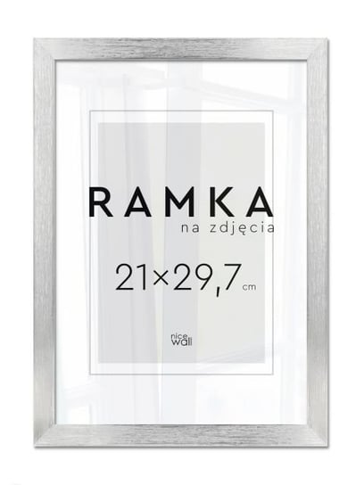 Ramka na zdjęcia 21x29,7 cm Srebrna A4 na ścianę na zdjecia 29,7x21 cm ...