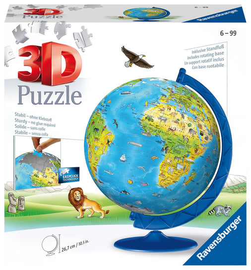 Ravensburger, puzzle 3D, Dziecinny globus, 180 el. - Ravensburger ...