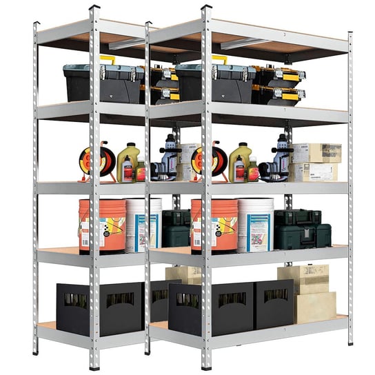 Regały Metalowe Magazynowe 2 Szt. 205X120X45Cm 1000Kg 5 Półek Do Garażu ...