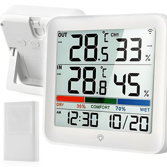 RENEW FORCE Bezprzewodowa Stacja Pogodowa Pogody Termometr zegar ...