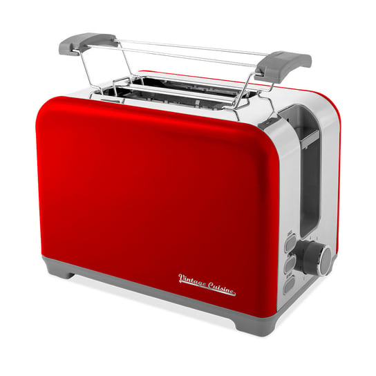 Retro chromowany toster Vintage Cuisine - czerwony - Vintage Cuisine ...