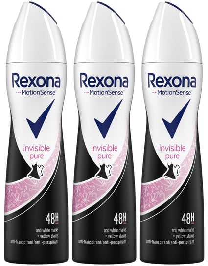 Rexona Invisible Pure, Antyperspirant Spray, 3 x 150ml | Sklep EMPIK.COM