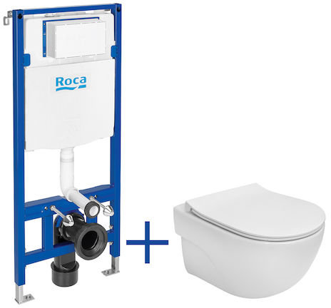 Roca Meridian Compacto miska WC wisząca Rimless z deską wolnoopadającą ...