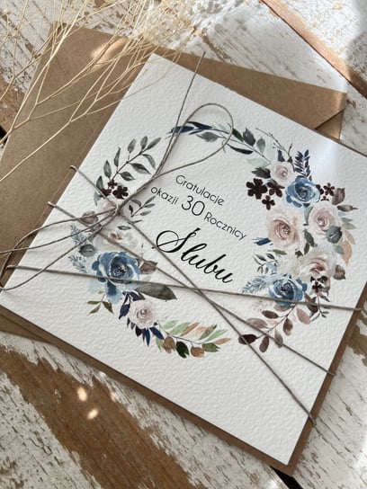 Rustykalna kartka życzenia z okazji 30. rocznicy ślubu - dla jubilatów - Inna marka | Sklep ...