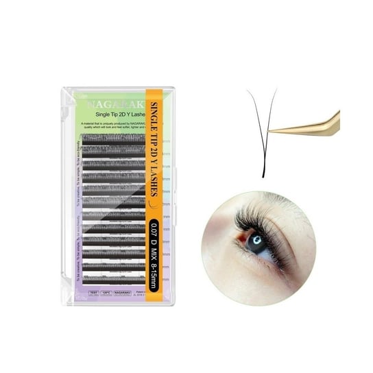 Rzęsy Nagaraku Mink Single tip 2D Y-shape czarne Mix C, 0.07, 8-15 mm ...