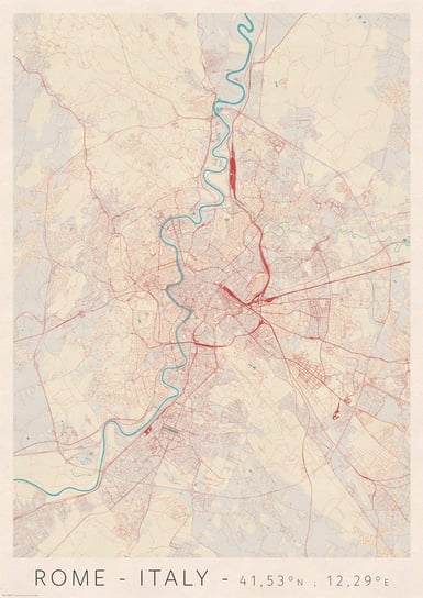 Rzym Mapa Miasta - plakat A2 42x59,4 cm - inna (Inny) | Sklep EMPIK.COM
