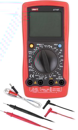 Samochodowy Uniwersalny Miernik Uni-T Ut107 Przewody Pomiarowe Sonda Pomiaru Temperatury Holster ...
