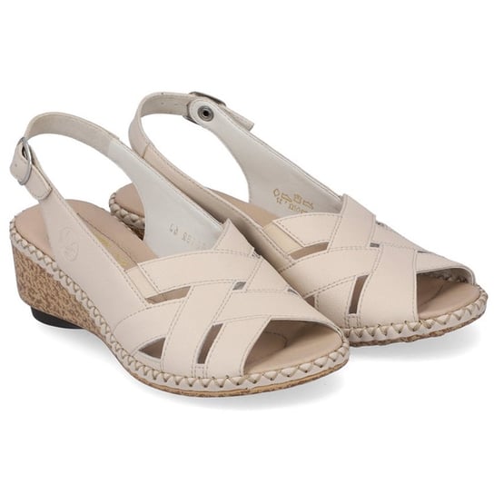 Sandały damskie na koturnie Rieker 66189-60 BEIGE 37 - Rieker | Sport ...