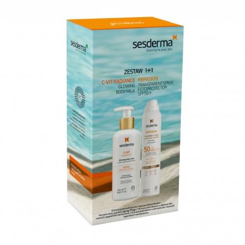 SESDERMA Zestaw REPASKIN Spray Fotoprotector SPF50+, 200ml + C-VIT ...