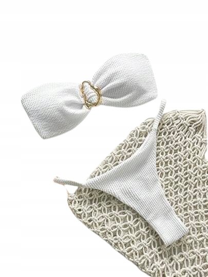 SHEIN BIAŁY DWUCZĘŚCIOWY STRÓJ KĄPIELOWY BIKINI DAMSKI M 1EA - Shein ...