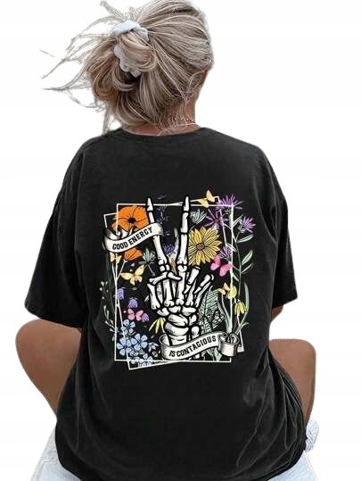 SHEIN CZARNY T-SHIRT Z NADRUKIEM MŁODZIEŻOWY 166/170 1DA - Shein ...