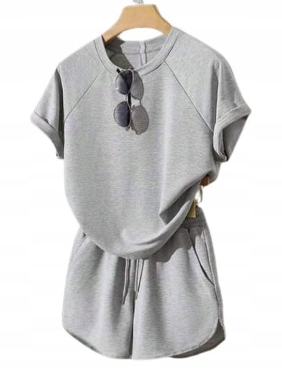 SHEIN KOMPLET DRESOWY DAMSKI SZARY T-SHIRT I SPODENKI L 1_B - Shein ...