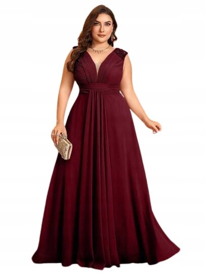 SHEIN PLUS SIZE BORDOWA SUKIENKA MAXI Z CEKINAMI NA RAMIONACH 46 1KB ...