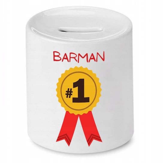 SKARBONKA DLA BARMANA BARMAN NA MEDAL #1 PREZENT z Nadrukiem ze ...