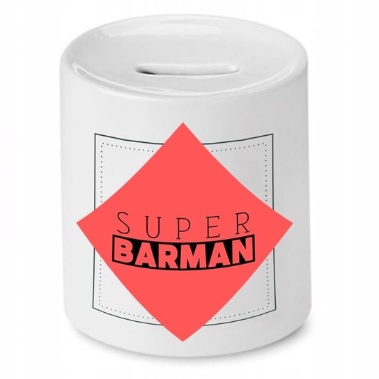 SKARBONKA DLA BARMANA SUPER BARMAN PREZENT z Nadrukiem ze Zdjęciem ...