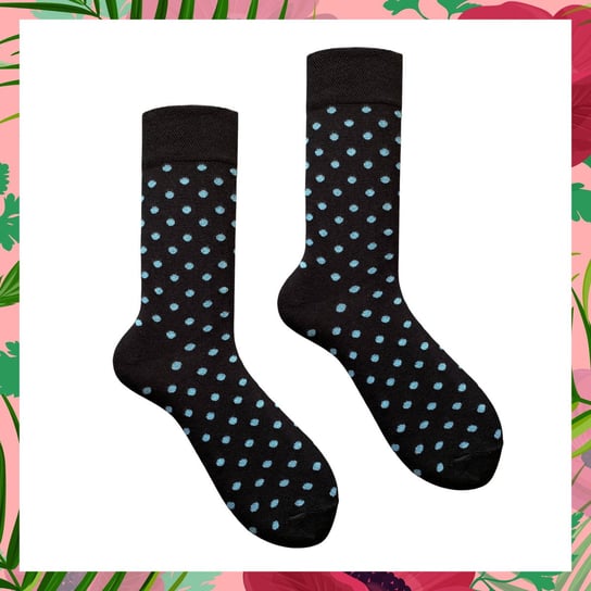 Skarpetki Bambusowe Męskie Bamboo Dots Czarne W Niebieskie Kropki, 39-42 - HESE | Moda Sklep ...