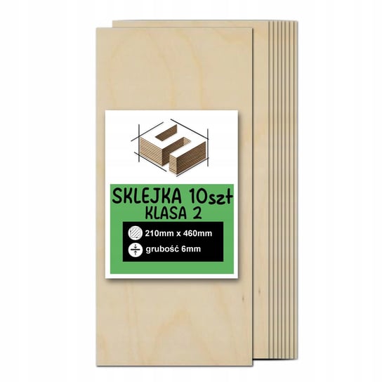 SKLEJKA DESKA 6mm FORMATKA DO LASERA CNC GRAWER 210x460mm 10 SZT KLASA 2 - sklejkowo_eu | Sklep ...
