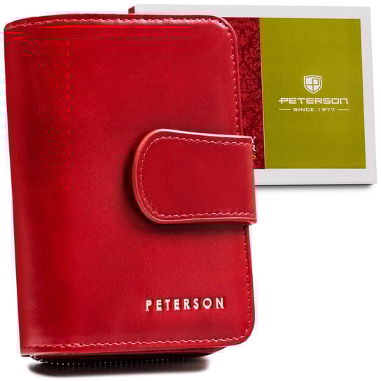 Skórzany portfel damski z RFID Protect Peterson, czerwony - Peterson ...