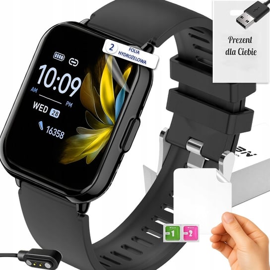 Smartwatch damski z funkcją rozmów i powiadomień puls kroki sen menu PL ...
