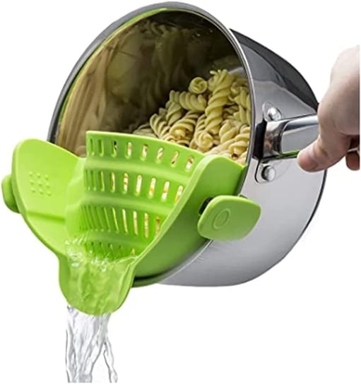 Snap N Strain Pot Strainer and Pasta Strainer - Adjustable Silicone ...