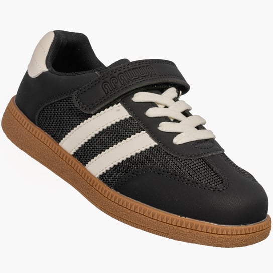 Sneakersy Dziecięce Trampki Buty Na Rzepy Skórzana Wkładka Czarne ...