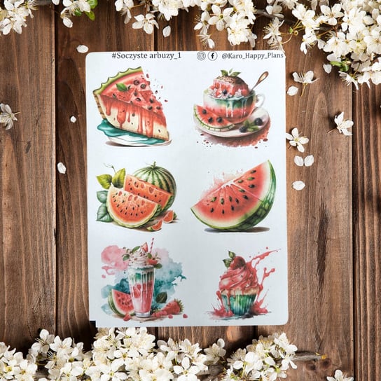 Soczyste arbuzy 1 naklejki do planerów journalingu - Karo Happy Plans ...