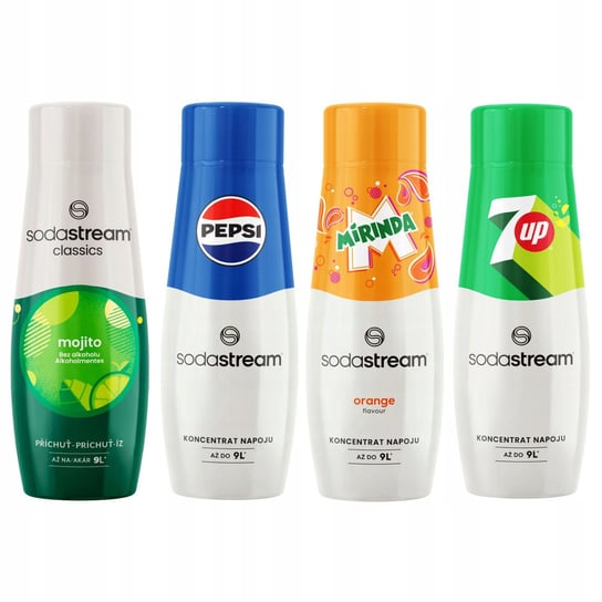 SODASTREAM Pepsi + Mirinda + 7Up + Mojito syropy do saturatora 4 szt ...