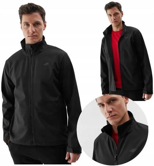 SOFTSHELL męski 4F kurtka męska TREKKINGOWA czarna membrana NEODRY 5000 ...