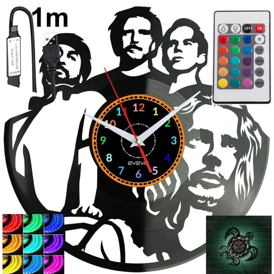 Soundgarden Zegar Ścienny Podświetlany LED RGB Na Pilota Płyta Winylowa ...