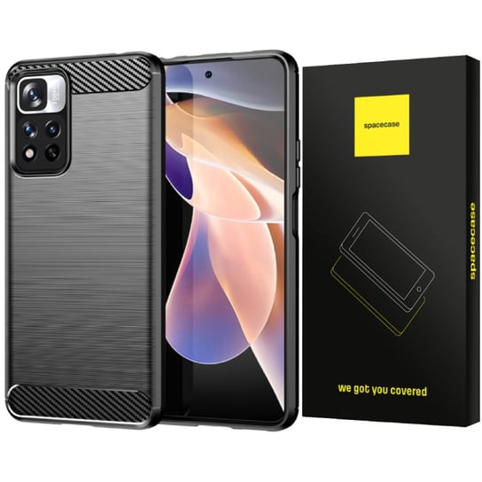 Spacecase Carbon Poco M4 Pro 5G Czarny - Spacecase | Sklep EMPIK.COM
