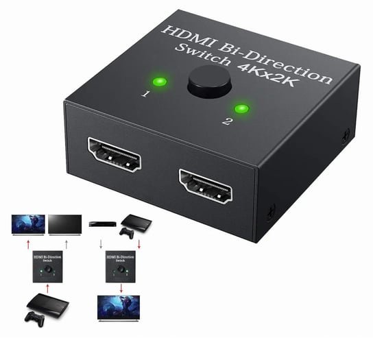 Splitter Switch Hdmi 4Kx2K 1X2 2X1 Bi-Direction - Inna marka | Sklep ...