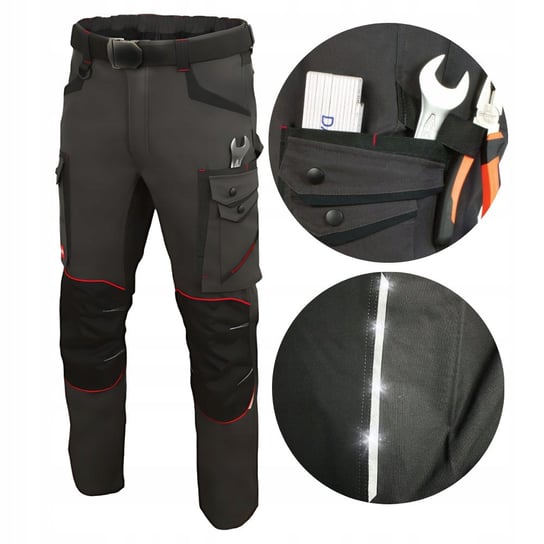 Spodnie robocze męskie ochronne Elastyczne Przewiewne Rozciągliwe BHP r ...