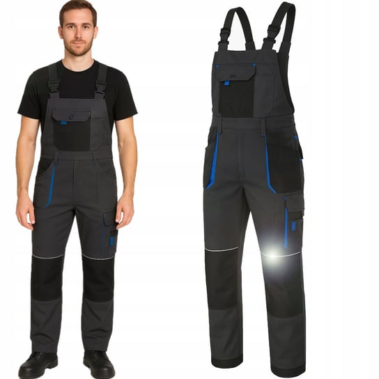 Spodnie robocze ogrodniczki MĘSKIE ochronne BHP WZMOCNIONE ochronne r ...