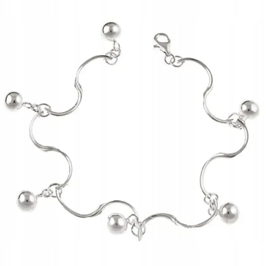 Srebrna bransoletka 925 z wiszącymi kuleczkami 13g - Lovrin | Moda Sklep EMPIK.COM