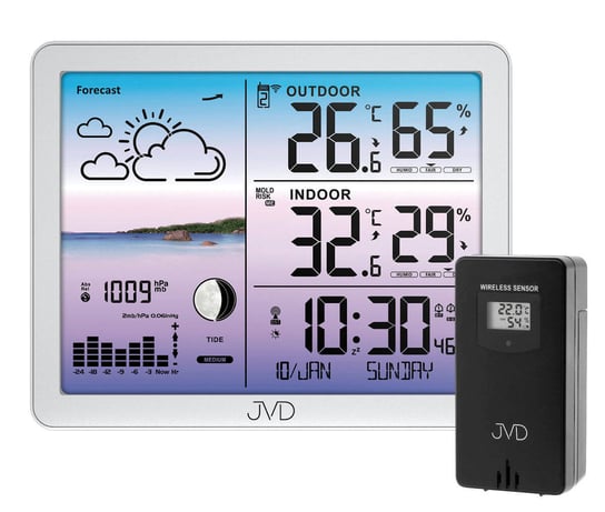 Stacja Pogody Jvd Rb3566.2 Dcf77 Ciśnienie Temperatura Wilgotność - JVD ...