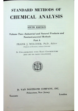 Standard methods of chemical analysis - | Książka w Empik