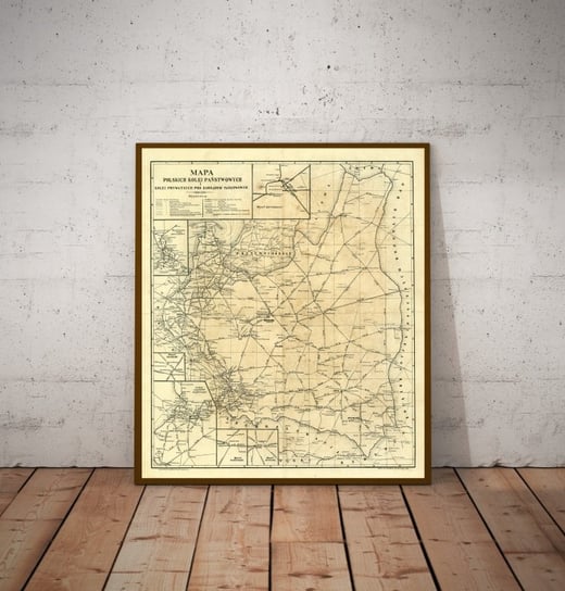 Stara MAPA Polski 1928 siec kolejowa 50x40cm - Inna marka | Sklep EMPIK.COM
