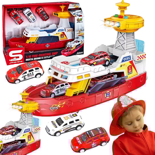 Statek Zestaw Interaktywny Efekty Świetlne Dźwiękowe Straż Pożarna Autka - Inna marka | Sklep ...