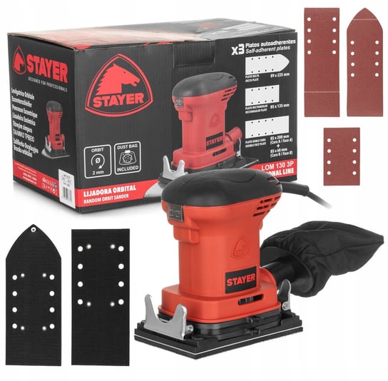Stayer Szlifierka Oscylacyjna 190w z 3 Wymiennymi 3 Stopami Lom 130 3p ...