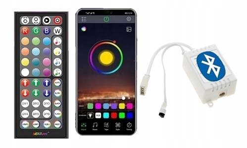 Sterownik Kontroler taśm LED RGB przez aplikacja BLUETOOTH i pilot IR ...