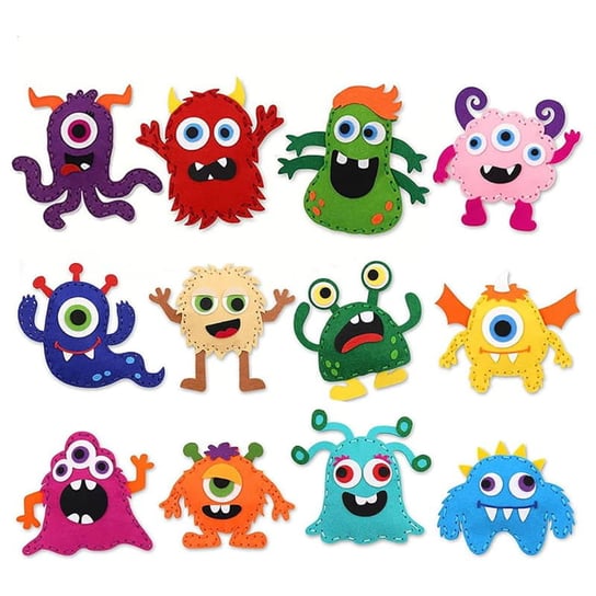 Stworki - filcowy zestaw do szycia DIY - 12 elementów - HABARRI | Sklep EMPIK.COM