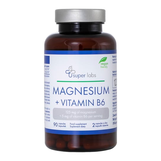 Super Labs, Magnesium+Vitamin B6, suplement diety, 90 kapsułek | Sklep ...