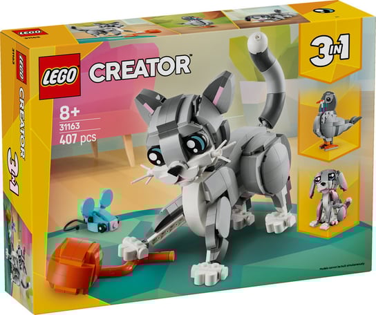 Super LEGO Creator 3w1 Psotny kot klocki pies piesek kotek gołąb zestaw ...