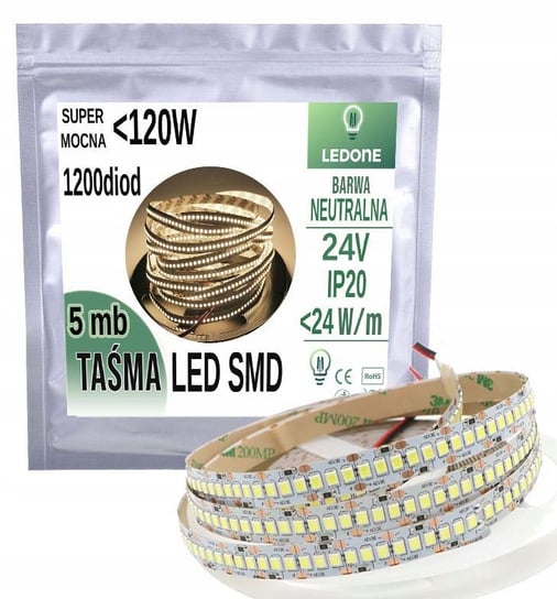 SUPER MOCNA Taśma LED HQ 24V 2835 IP20 1200d 5m NW - LED-ONE | Sklep ...