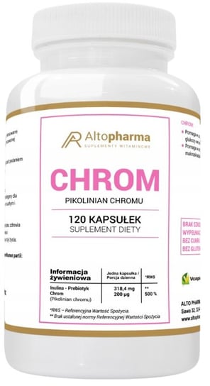 Suplement diety, Altopharma, Chrom, Pikolinian Chromu 200µg + Prebiotyk ...