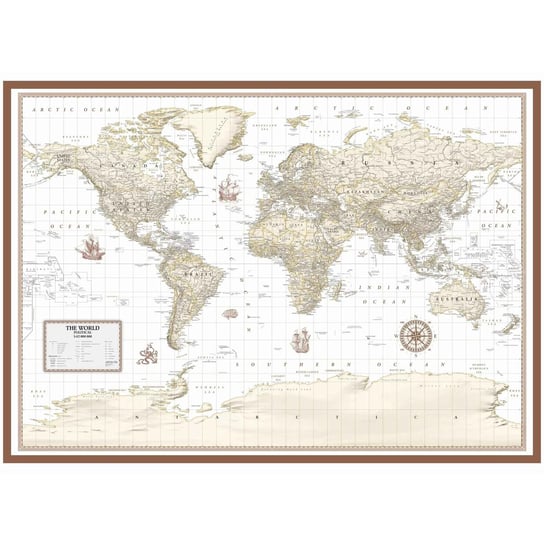 Świat polityczny - World Sand mapa ścienna na podkładzie wersja ...