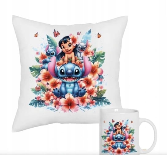 Świąteczny ZESTAW PODUSZKA + KUBEK Prezent STICH STICZ STITCH +IMIĘ 20 ...
