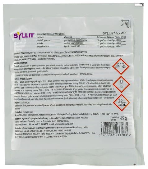 Syllit 65 Wp To 45G Preparat Grzybobójczy Jabłon Grusza Wiśnia ...